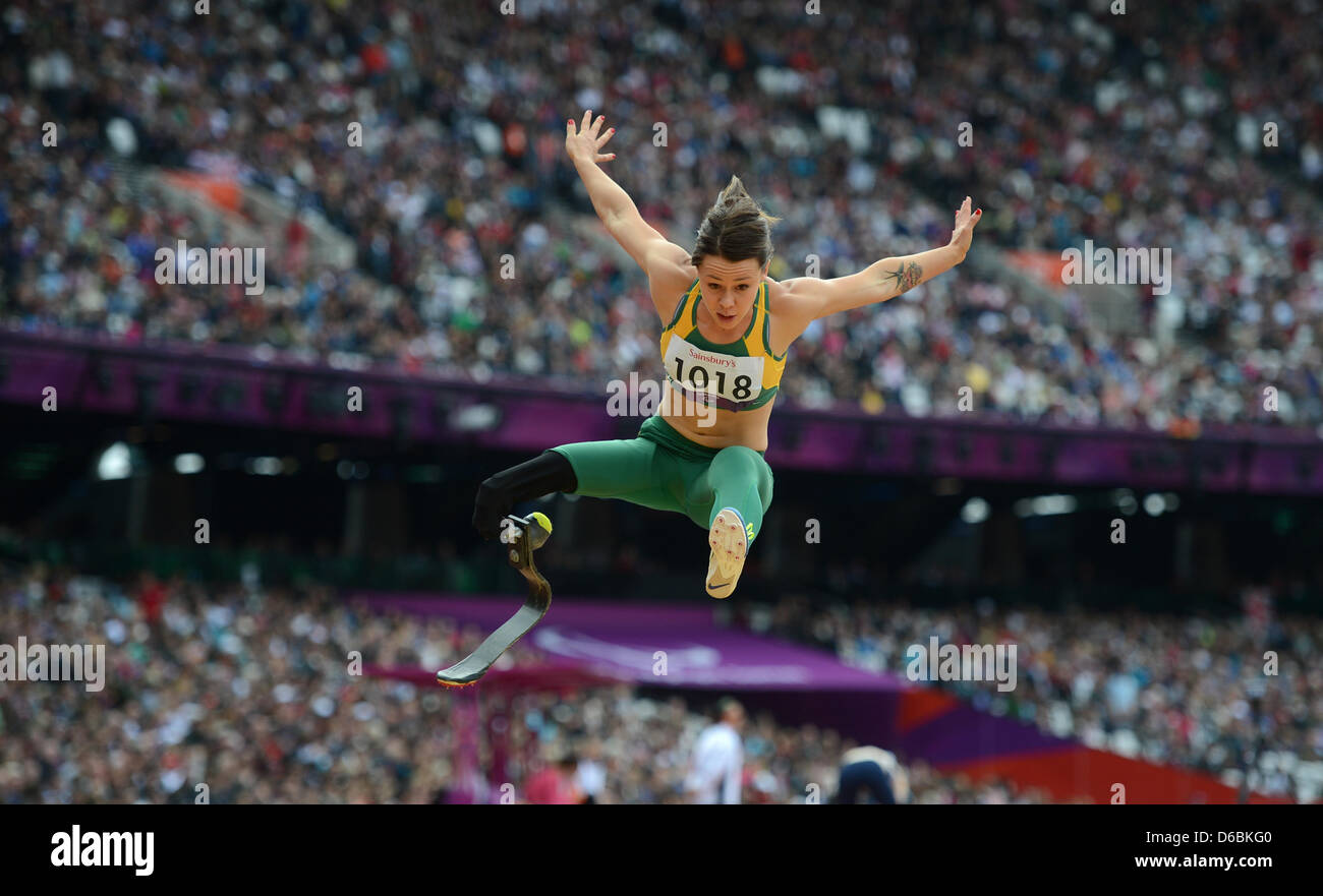 Kelly Cartwright of Australia jumps during the women's long jump final ...