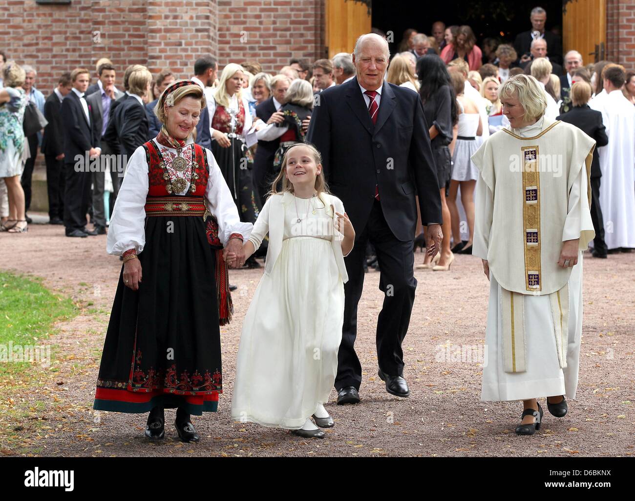 King Harald of Norway, Queen Sonja (L) and Princess Ingrid Alexandra (2 ...