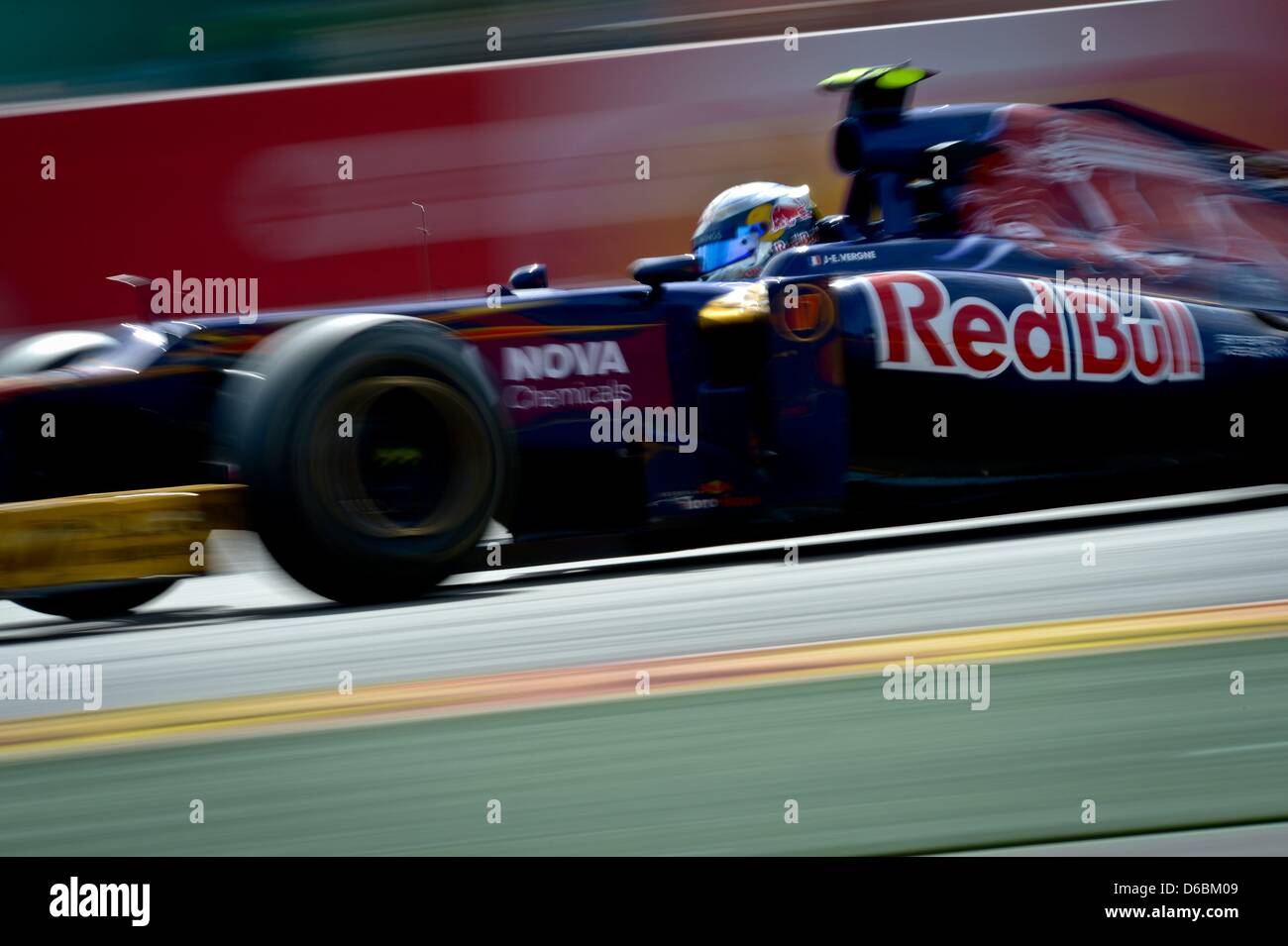 French Formula One driver Jean-Eric Vergne of Toro Rosso steers his car ...