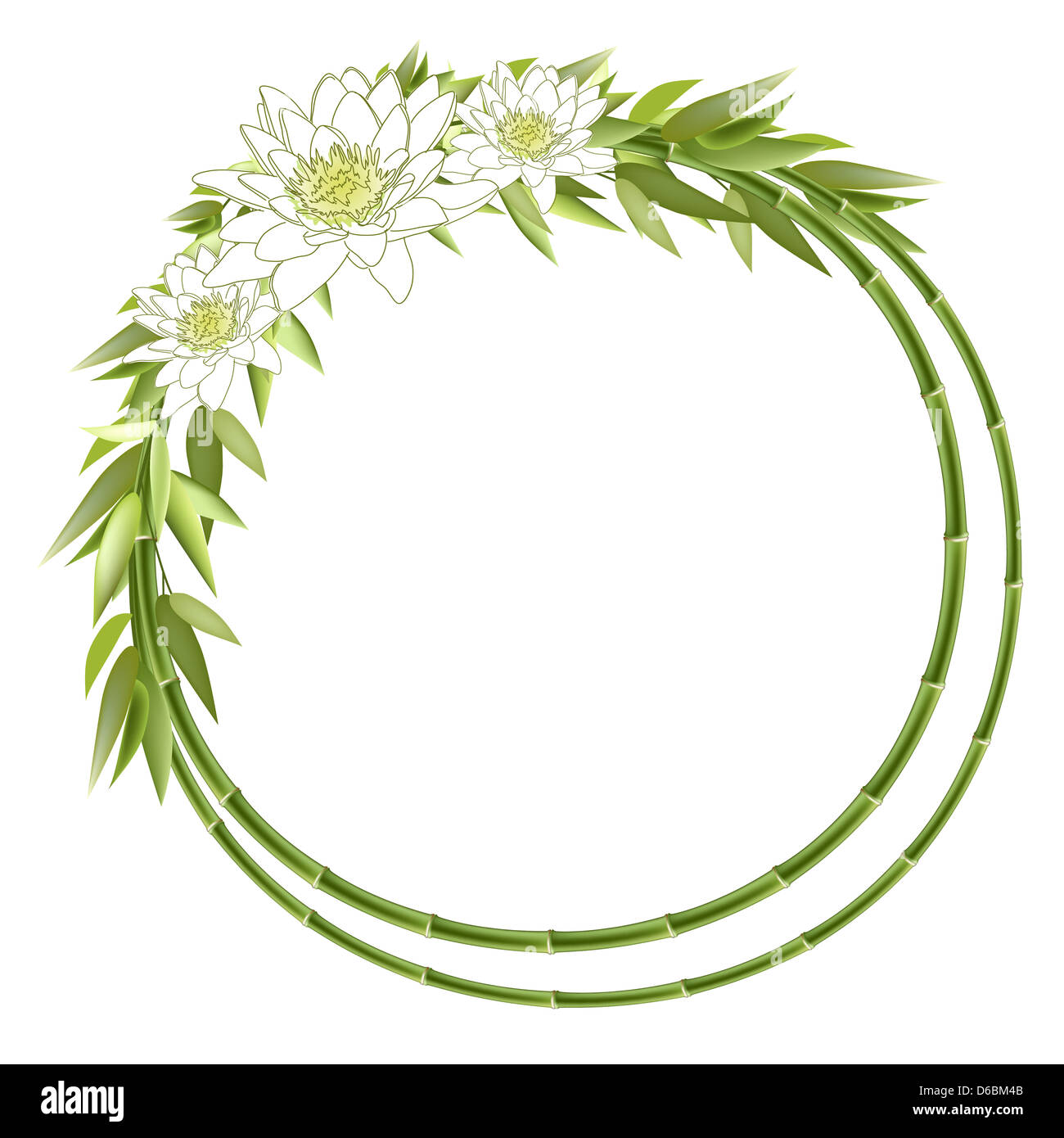 Beautiful round frame flowers Cut Out Stock Images & Pictures - Alamy