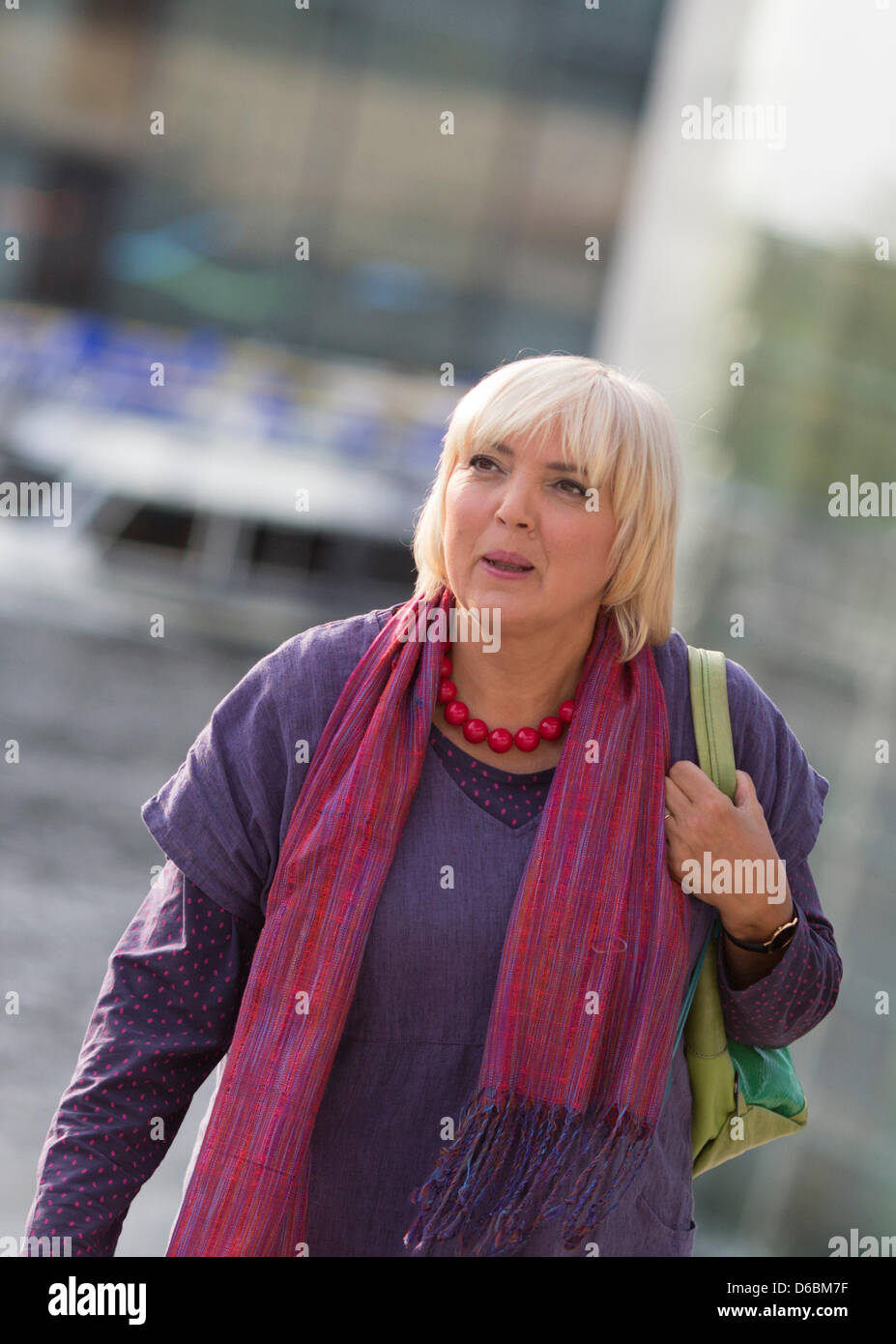 Chairperson of the Green Party Claudia Roth arrives for the summer ...