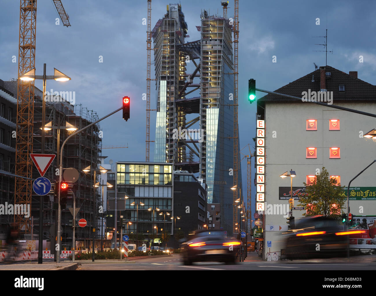 The construction site of the European Central Bank (ECB) is visible in ...