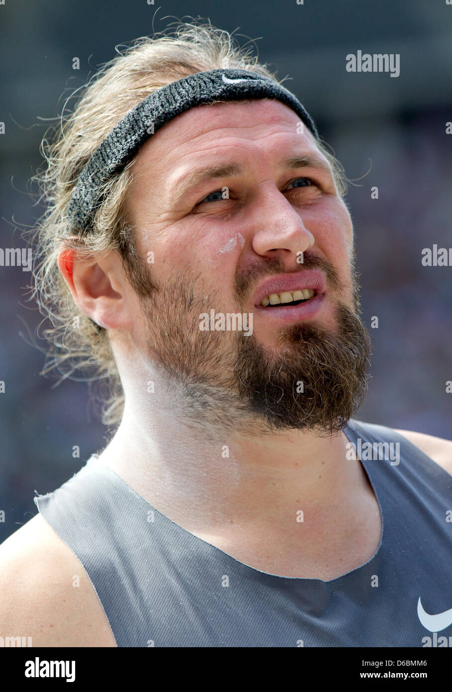 Polish shot putter Tomasz Majewski competes in the men's shot put event ...