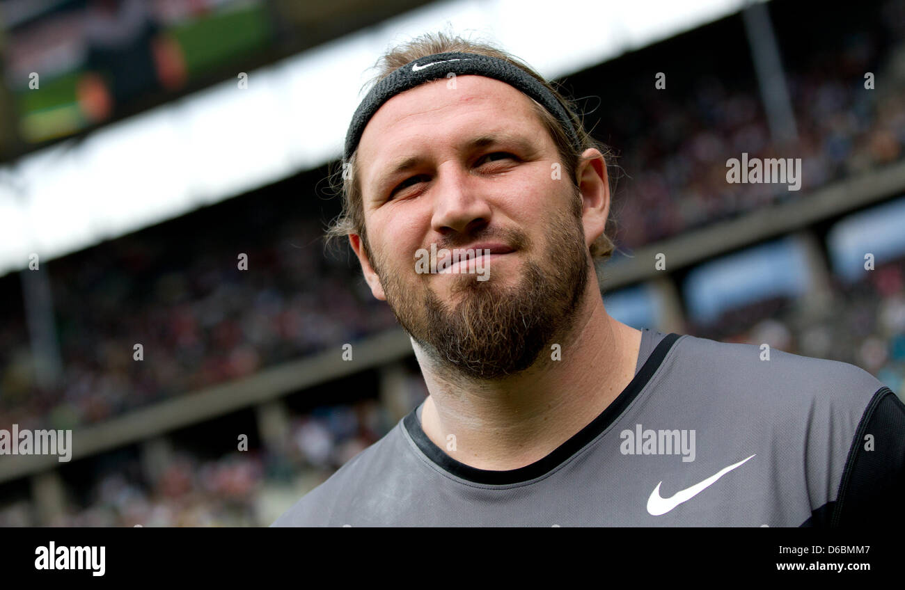 Polish shot putter Tomasz Majewski competes in the men's shot put event ...