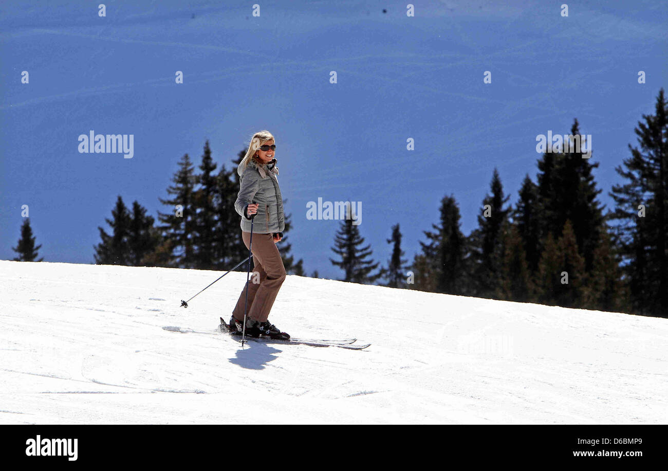 Princess Maxima of The Netherlands poses the media during their winter ...