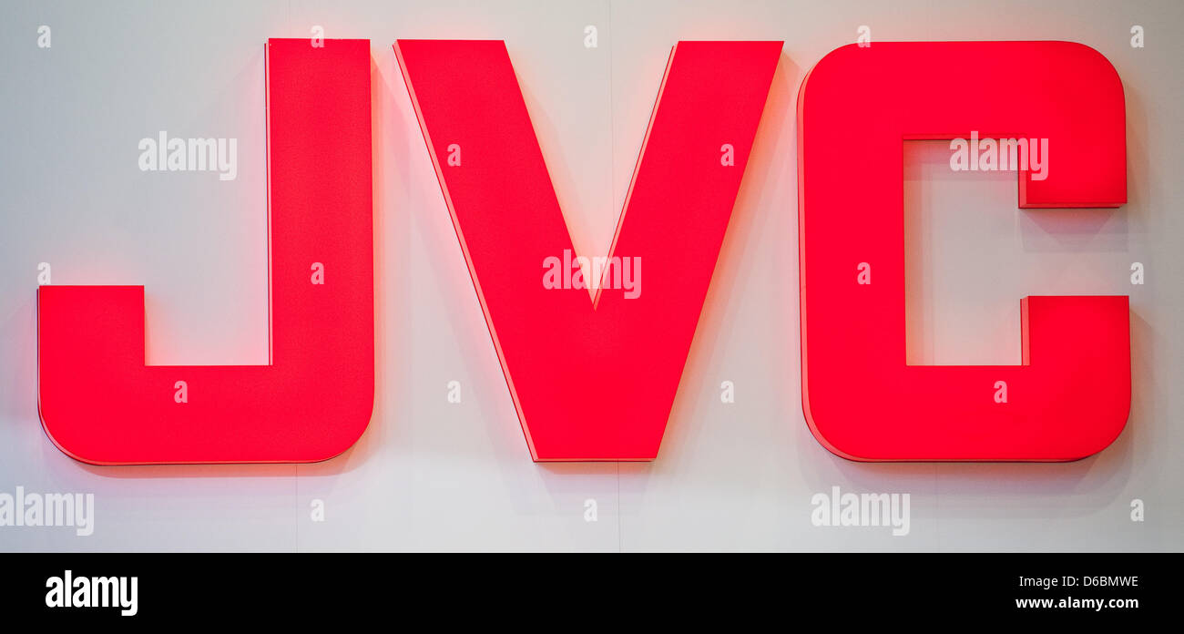 The logo of the Japanese company 'JVC' is seen at the trade The logo of the Japanese company 'JVC' is seen at the trade