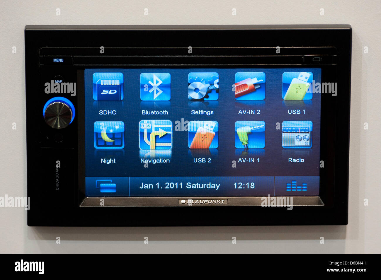 A GPS navigation device by German electronics manufacturer Blaupunkt is ...