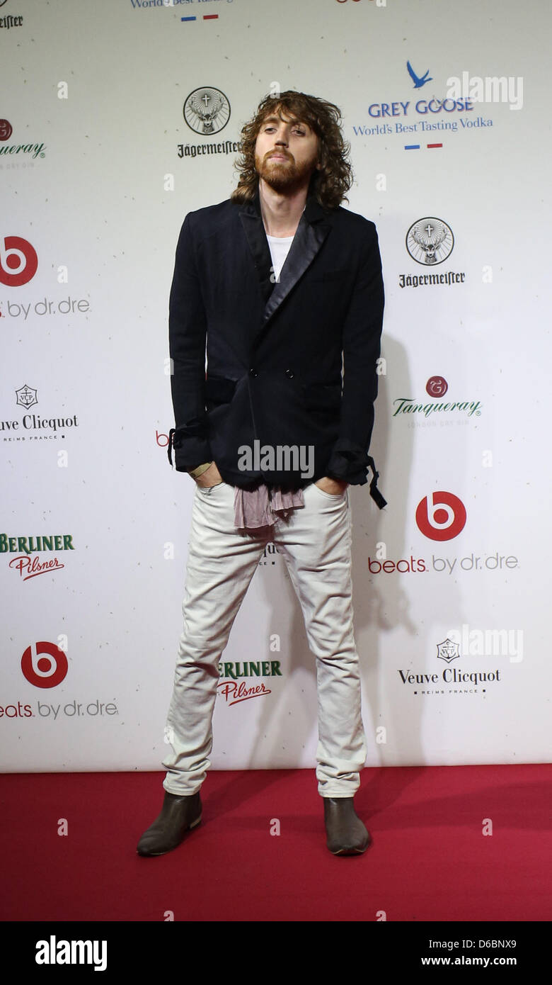 British musician Jonathan Jeremiah poses for pictures on the red carpet ...