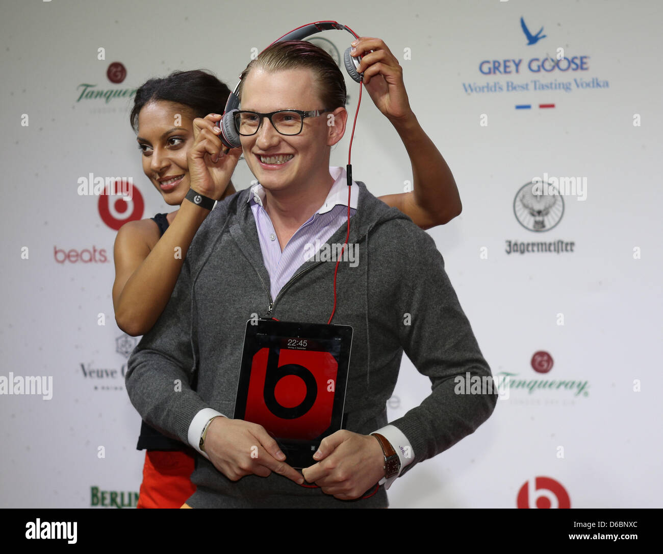 Fahsion designer Jan-Henrik Scheper-Stuke poses for pictures on the red ...