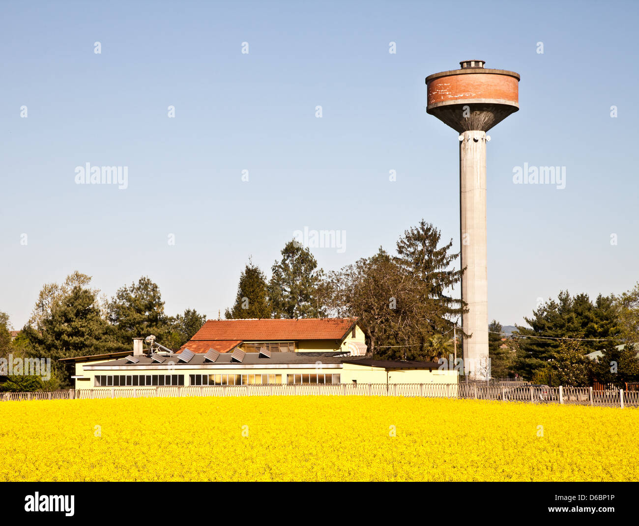 Country and water tower Stock Photo - Alamy