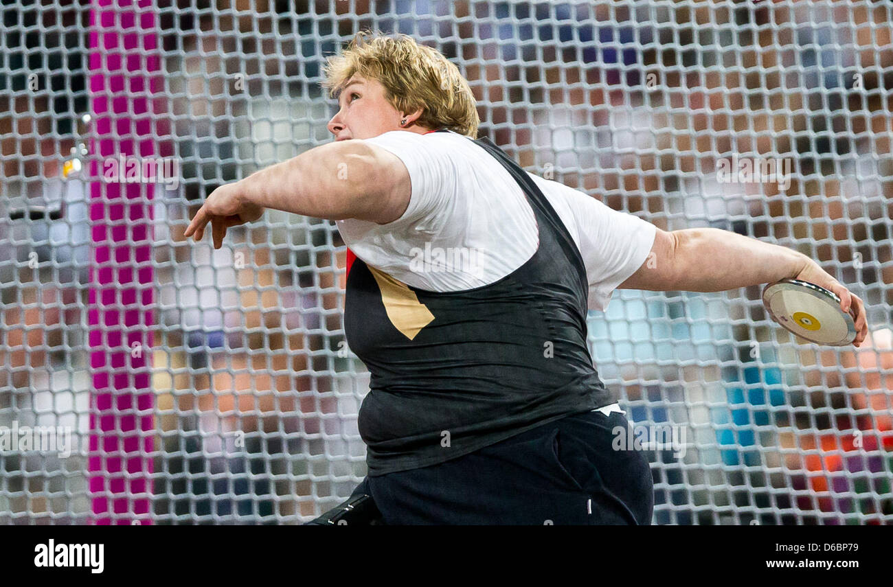 Ilke Wyludda of Germany competes the women's discus throw F57/58 final ...