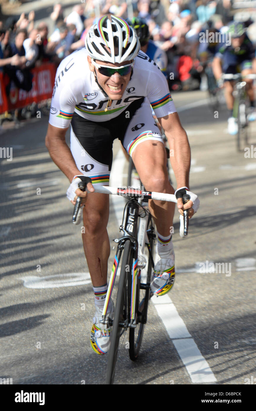 Valkenburg, Holland. 14th April, 2013. Philippe Gilbert during the race ...