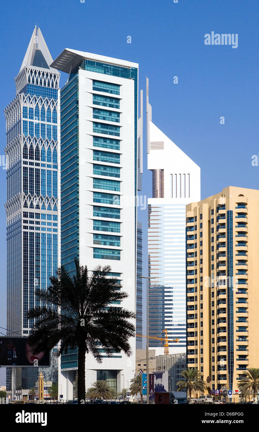 Dubai, the beautifull architectures of the business area of the Sheik ...