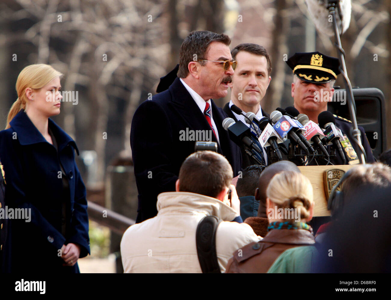 Larisa Polonsky and Tom Selleck filming on the set of the television ...