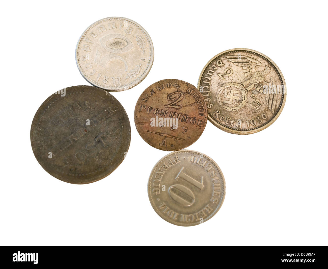German money coins old Cut Out Stock Images & Pictures - Alamy