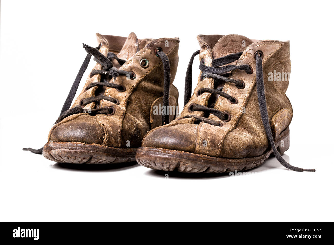 old shoes isolated on white background Stock Photo - Alamy