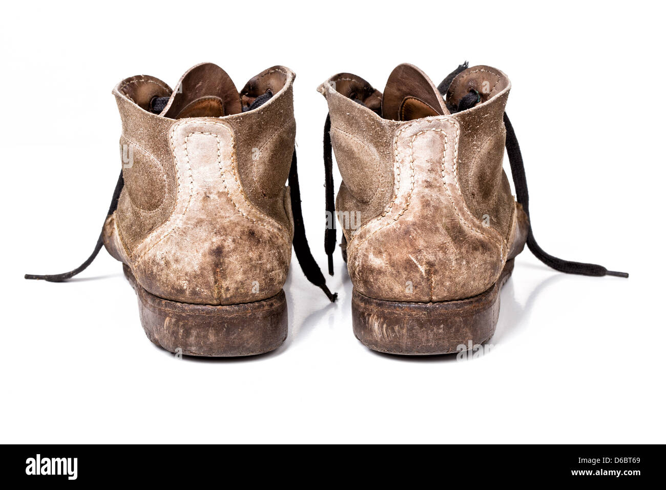 old shoes isolated on white background Stock Photo - Alamy