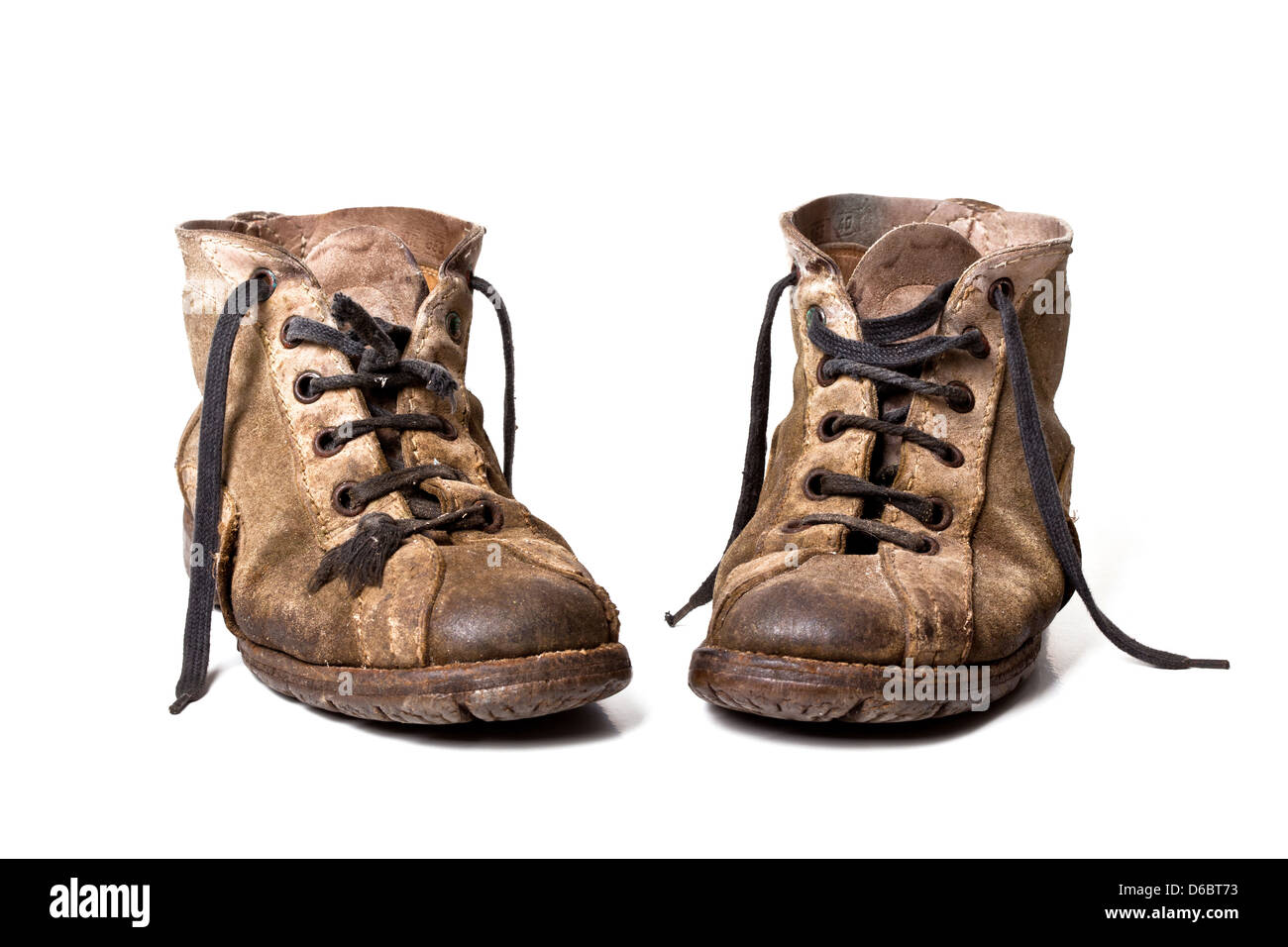 old shoes isolated on white background Stock Photo - Alamy