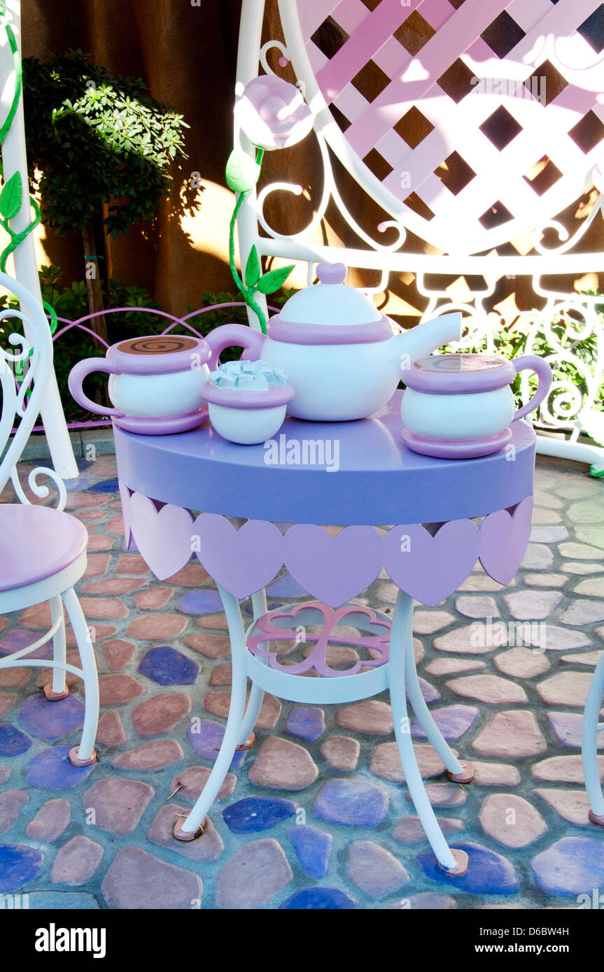 Tea Party Table at Disneyland Amusement Park, Anaheim, California USA ...