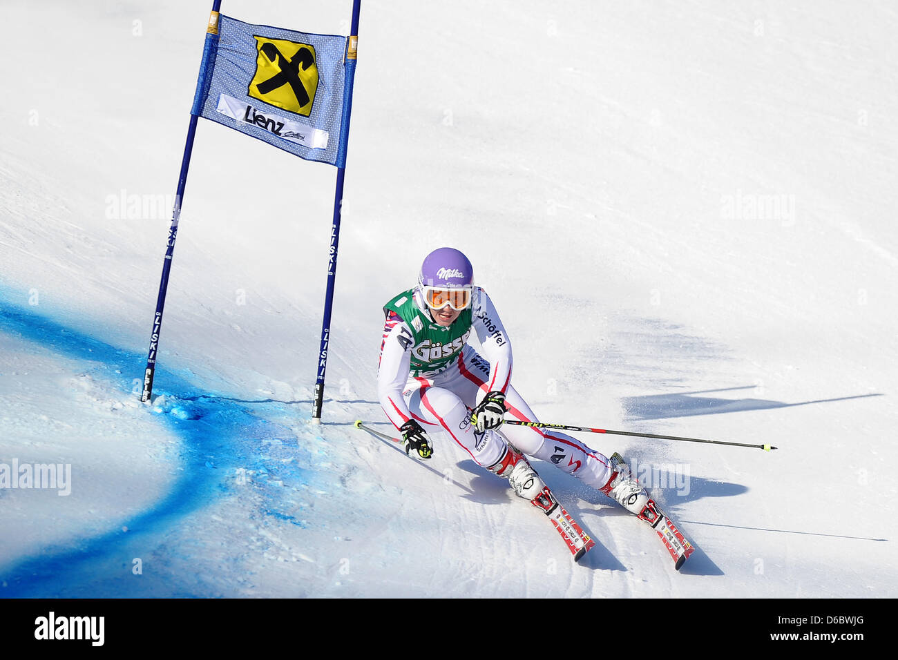 Austrian skier Michaela Kirchgasser competes in the women's giant ...
