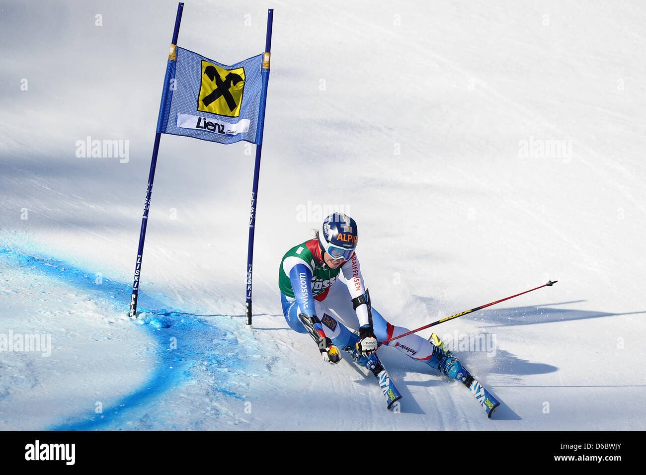 Swiss skier Dominique Gisin competes in the women's giant slalom of the ...