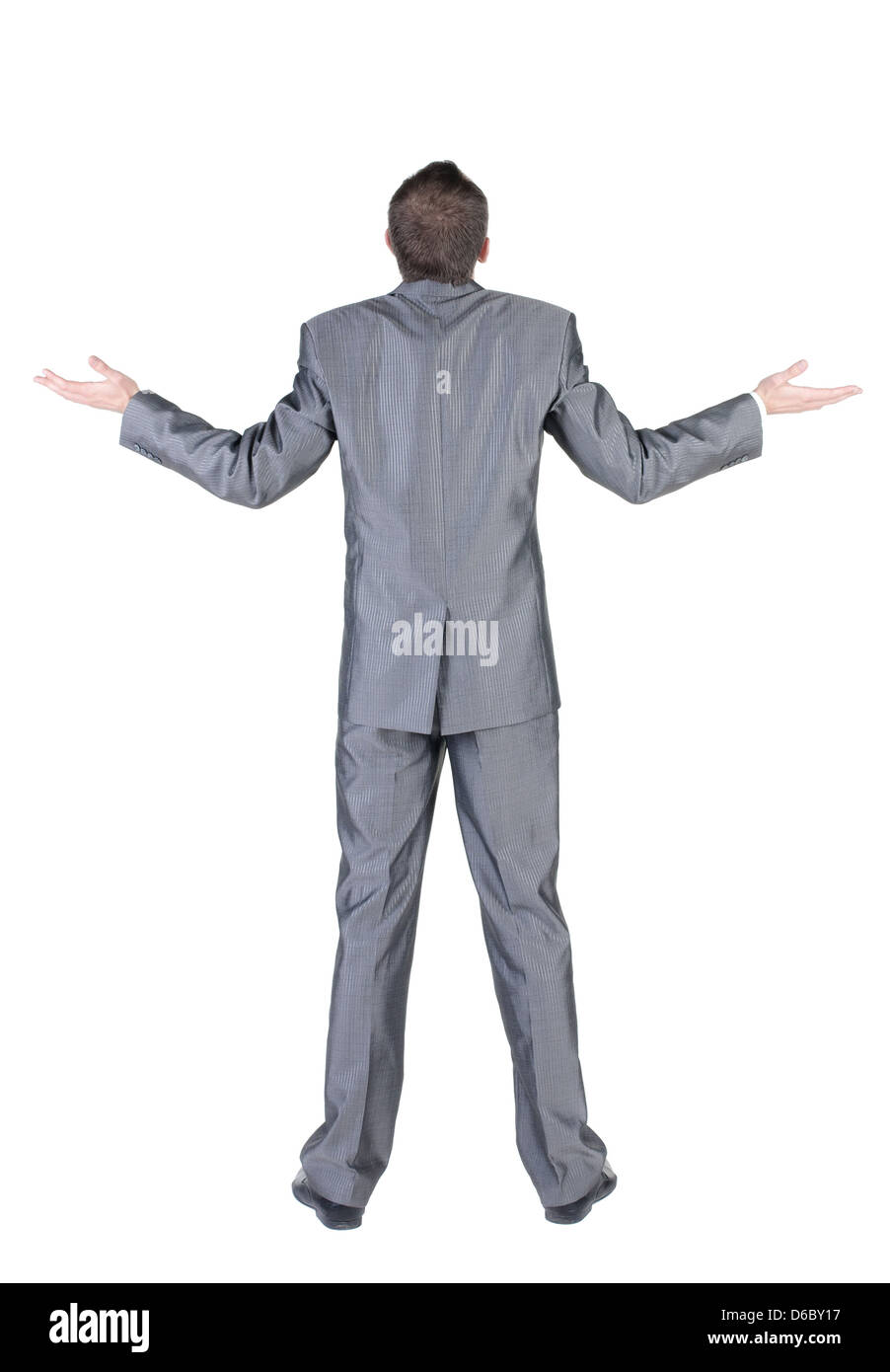 Angry businessman. Rear view. isolated over white Stock Photo - Alamy