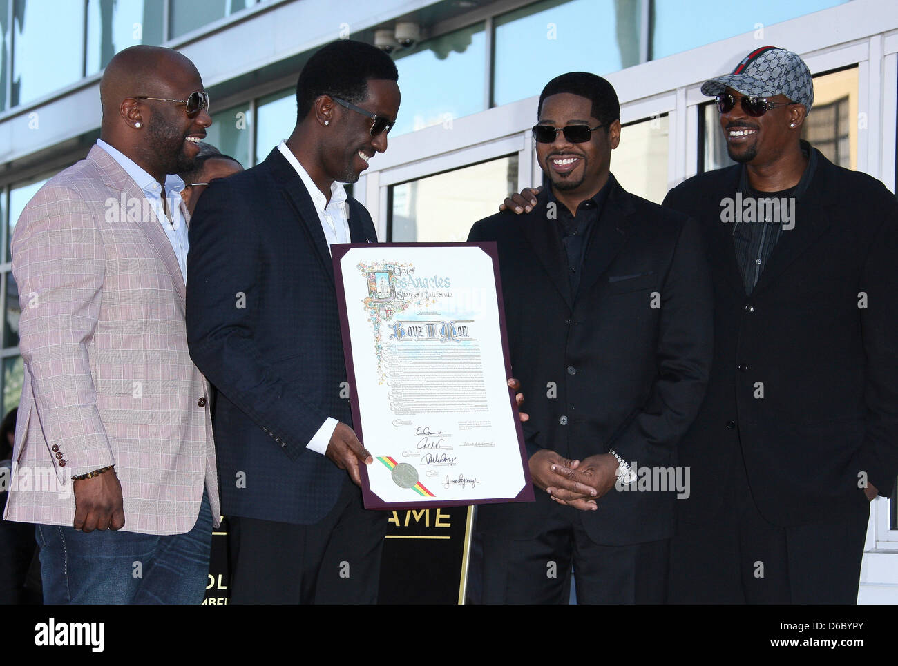 Musicians Wanya Morris (l-r), Nathan Morris, Shawn Stockman and Michael ...