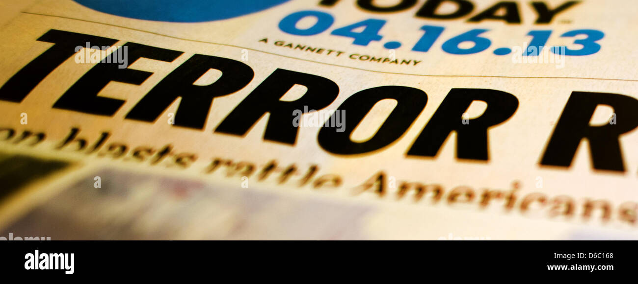 ILLUSTRATION - "Terror Returns" - the headline of USA Today Newspapers ...