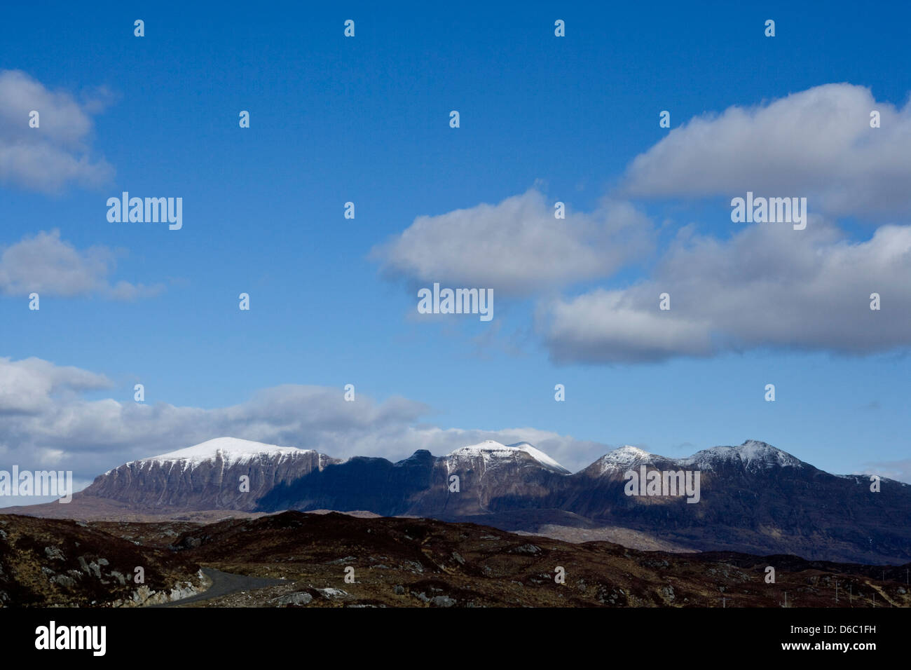 The long ridge of Quinag from the West, Sutherland Scotland Stock Photo ...