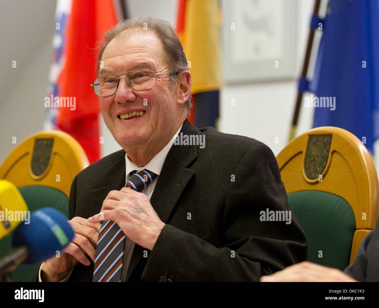 Former Federal Judge Gerhard Schaefer speaks during a press conference ...