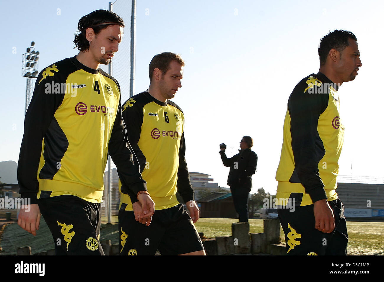 (L to R:) Borussia Dortmund's Neven Subotic, Florian Kringe and Antonio ...