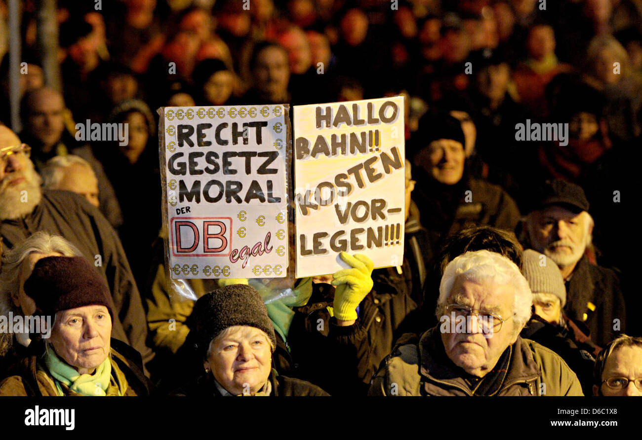 Opponents of controversial railway construction project Stuttgart 21 ...