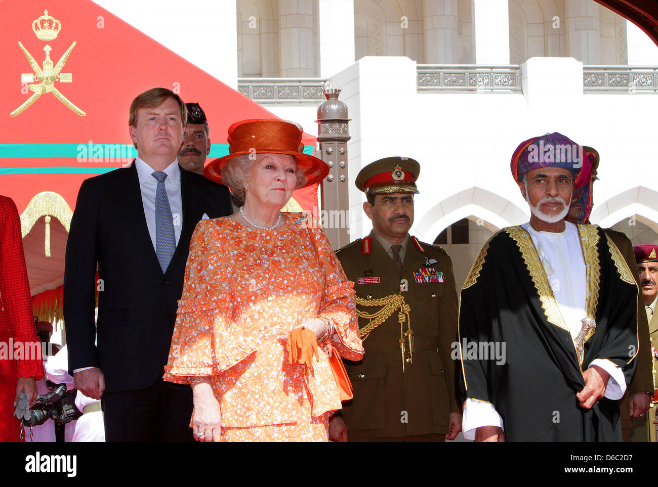 Dutch Queen Beatrix (C) and Crown Prince Willem-Alexander (L) during ...