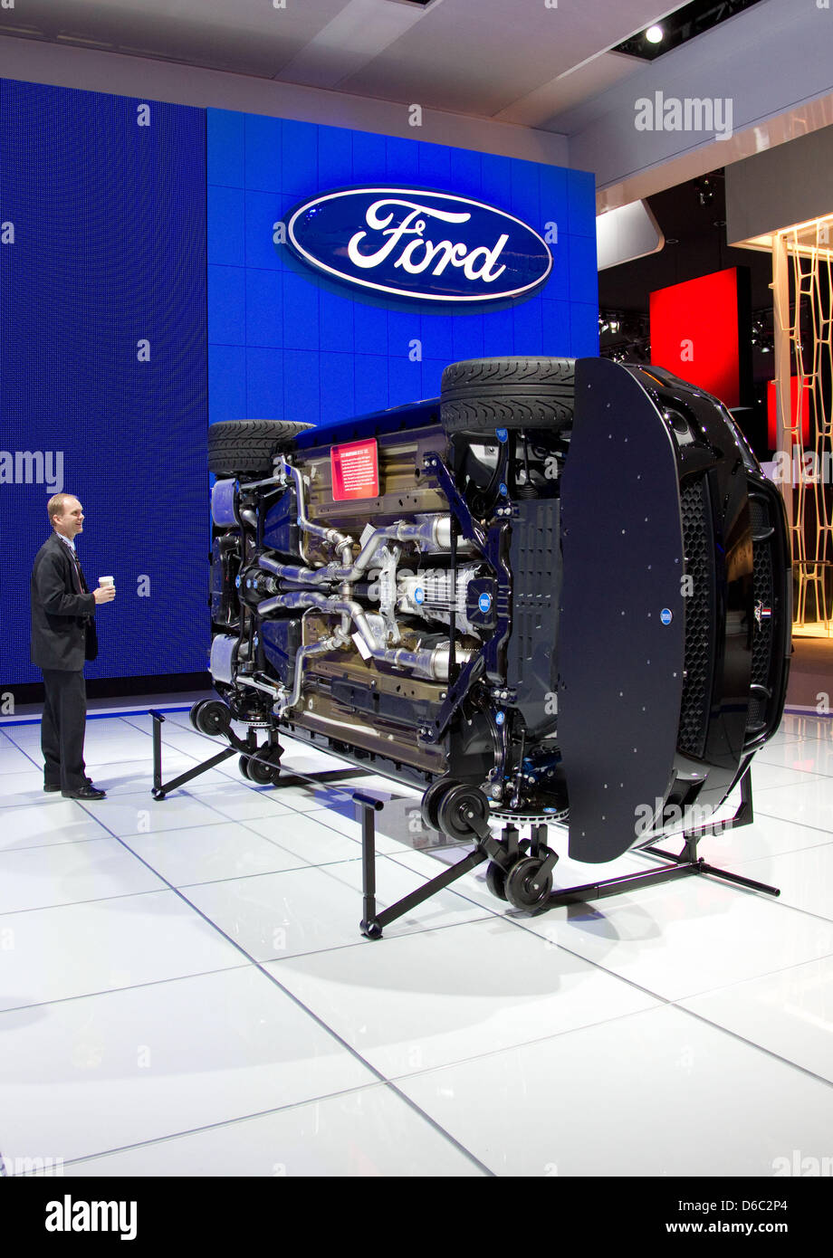 A Mustang by US American car manufacturer Ford is presented at the ...