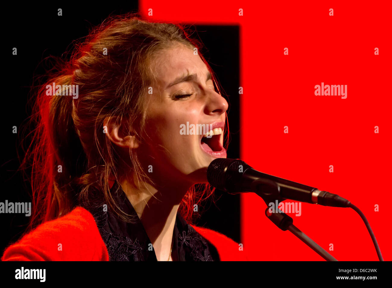 Swiss Lead singer Valeska Steiner of pop group 'Boy' performs at Studio ...