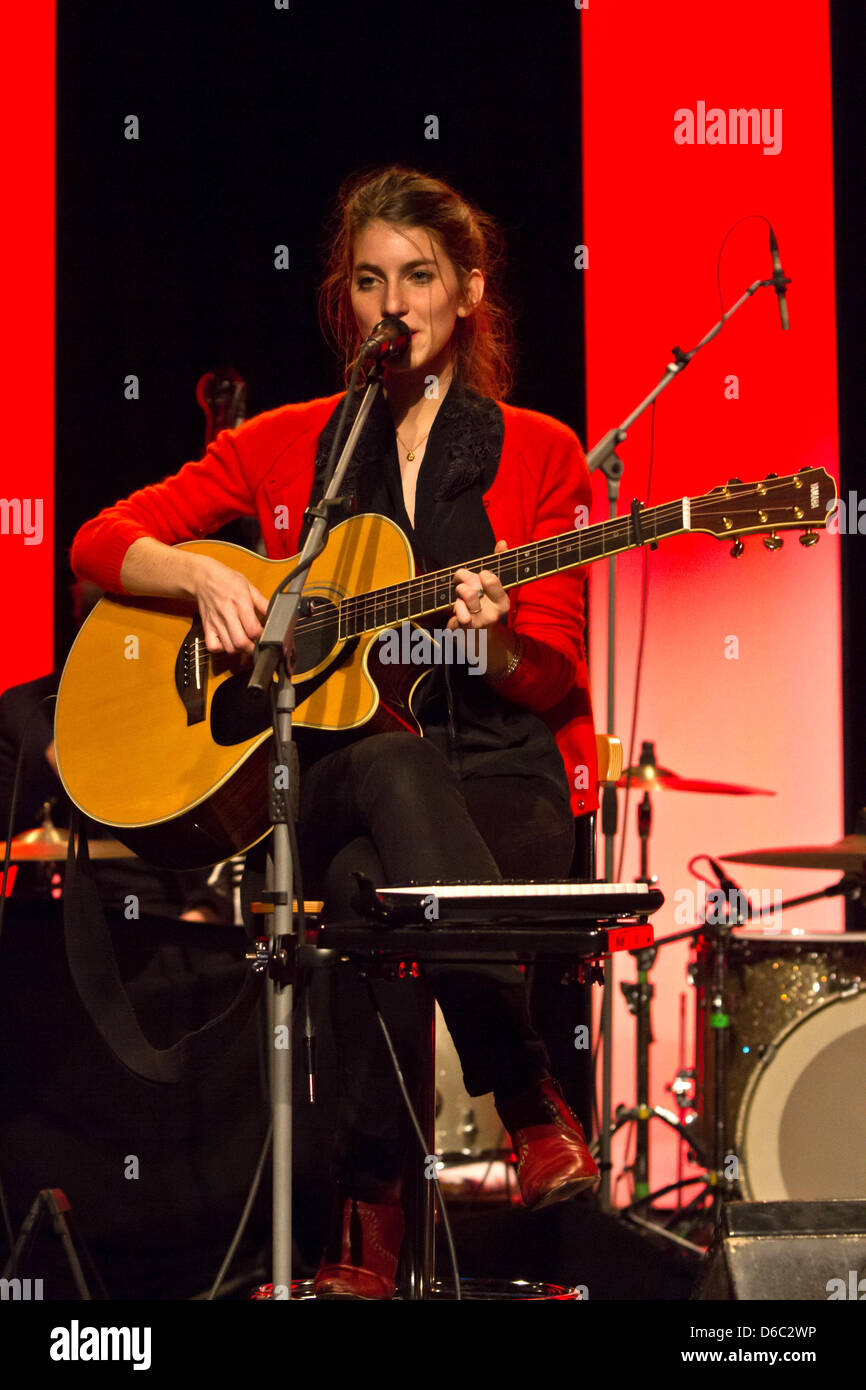 Swiss Lead singer Valeska Steiner of pop group 'Boy' performs at Studio ...
