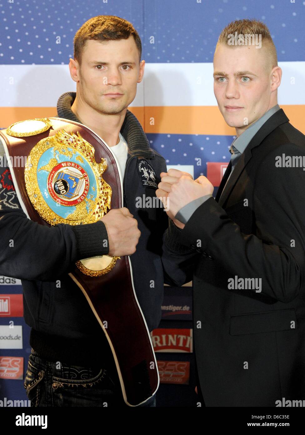 Professional boxer Robert Stieglitz (L), WBO world champion in super ...