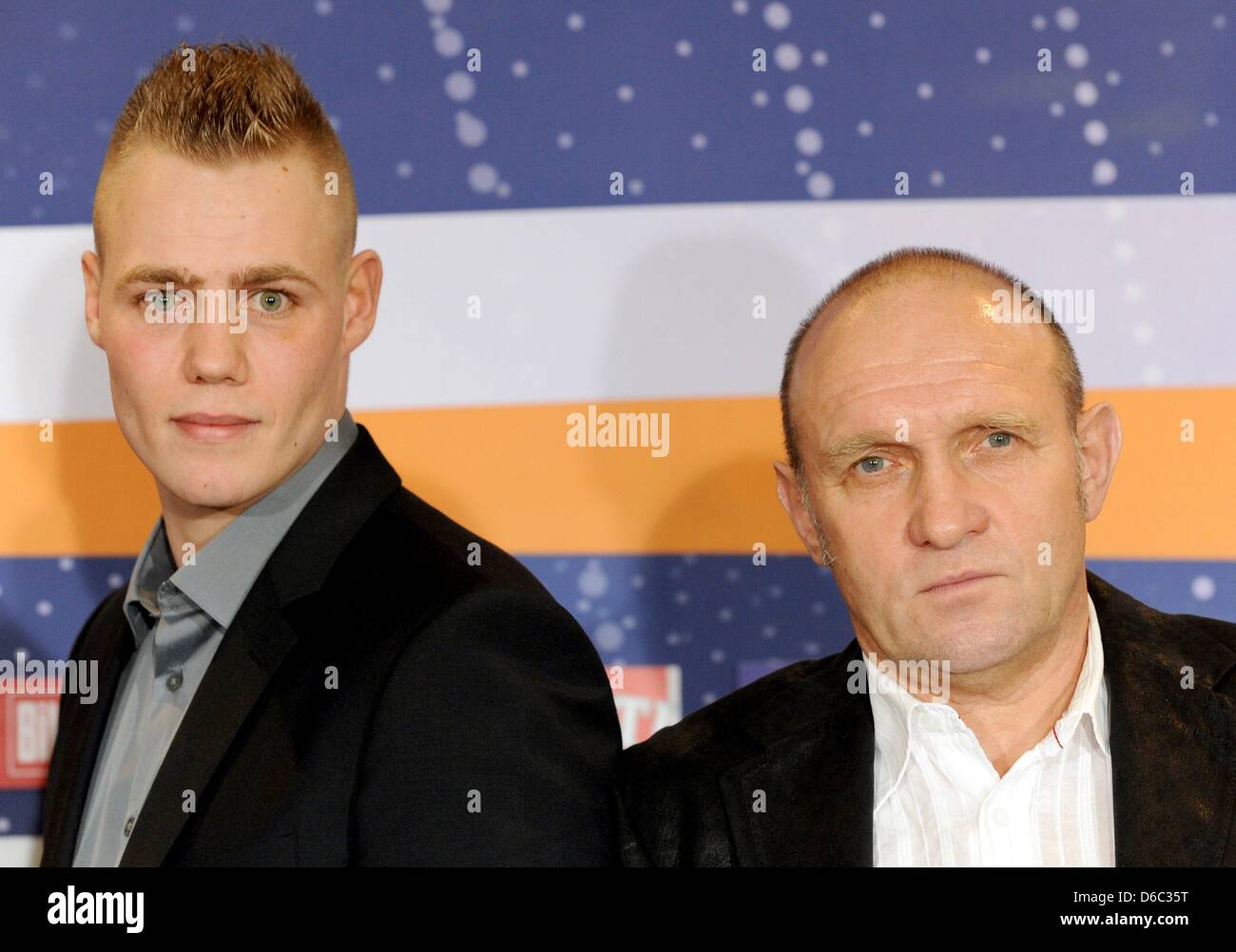 Professional boxer Henry Weber is pictured with his coach Otto Ramin ...
