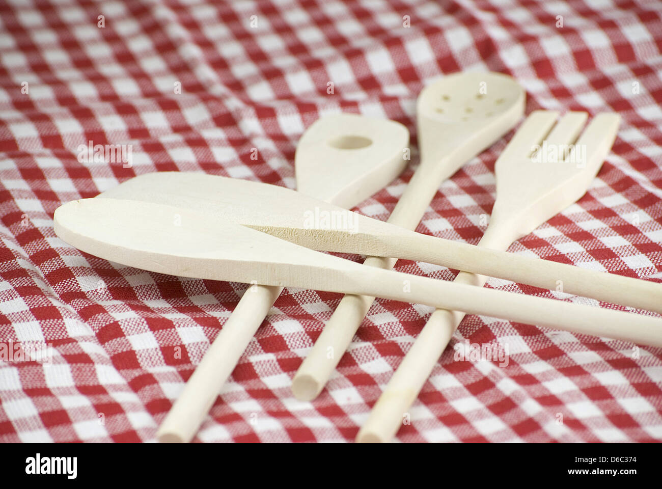 Wooden kitchen utensils Stock Photo - Alamy