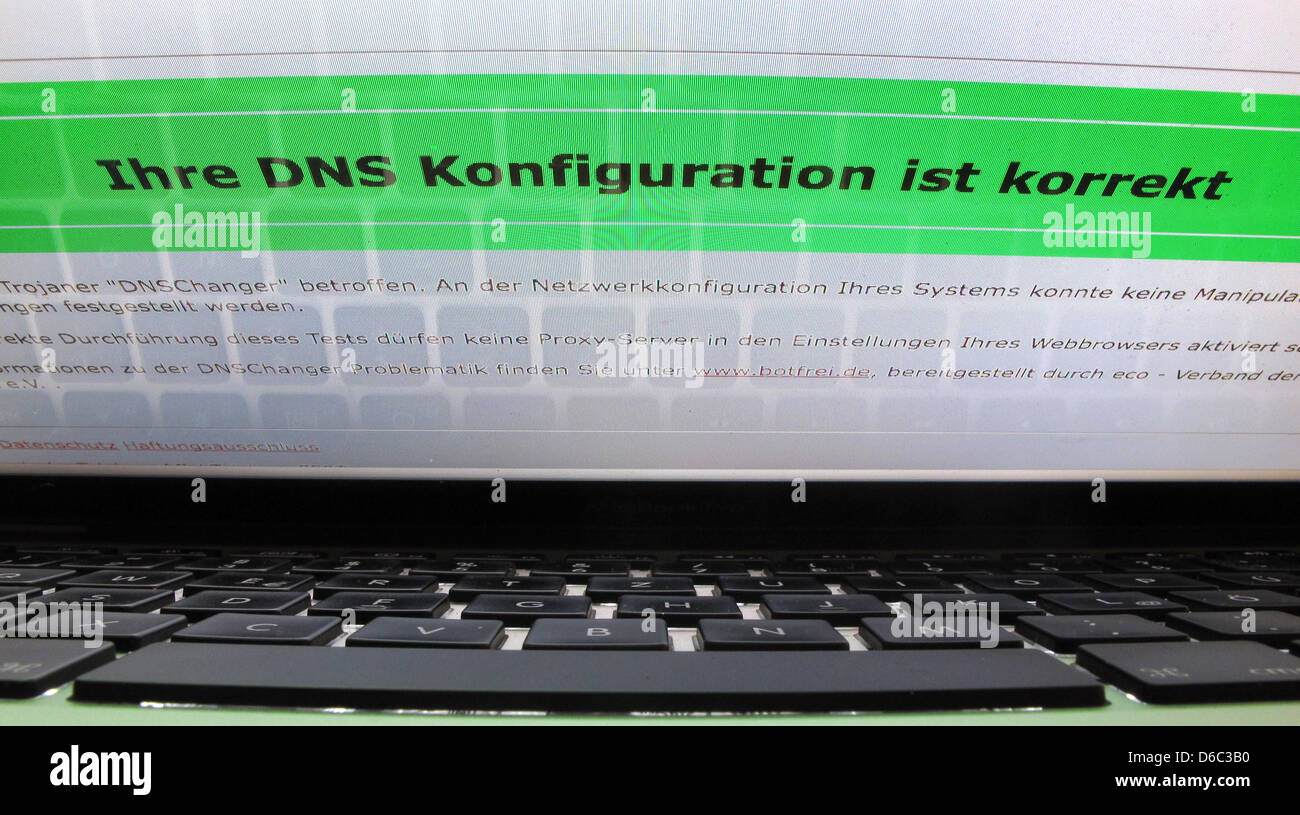 'Your configuration is correct' is featured on a computer screen in ...