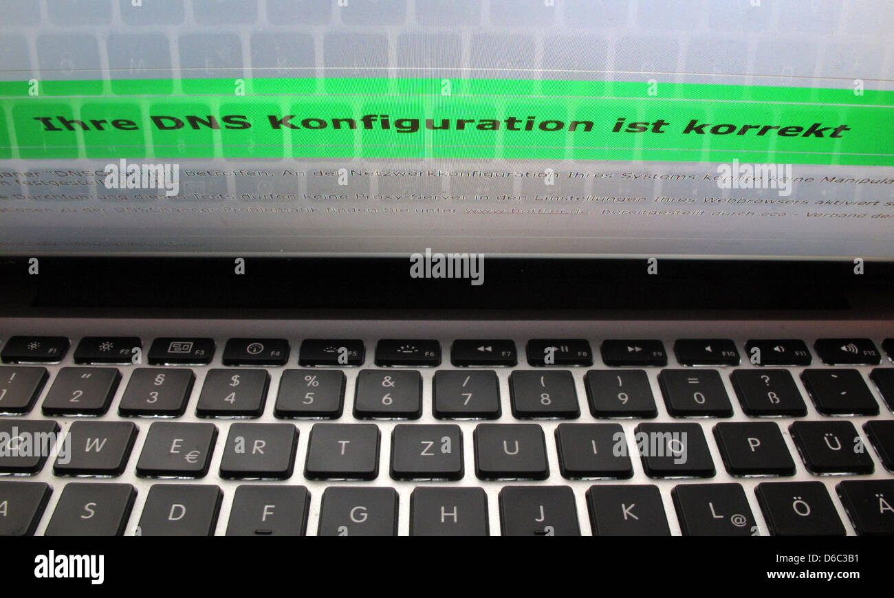 'Your configuration is correct' is featured on a computer screen in ...