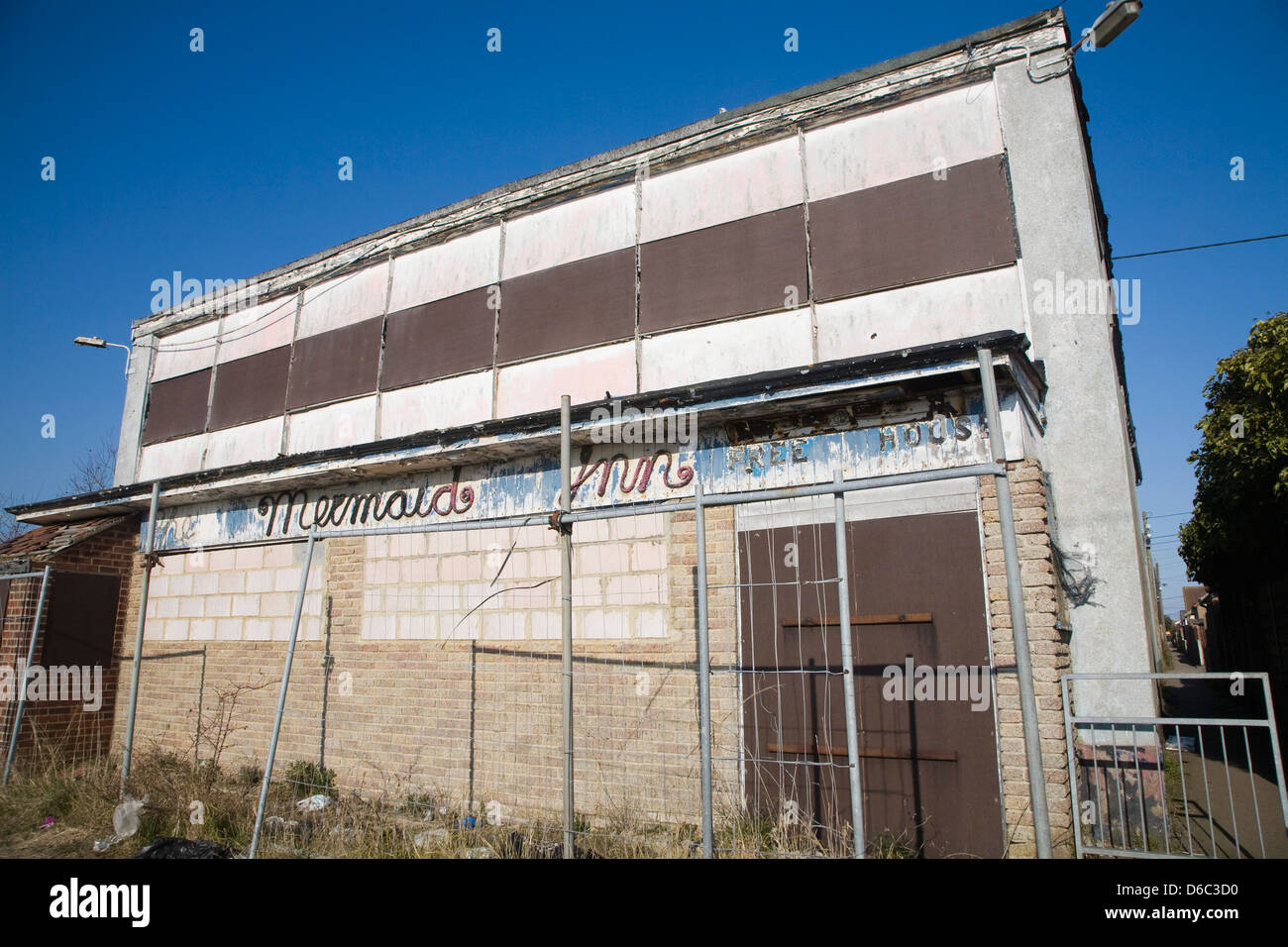 Closed Mermaid Inn on Brooklands estate Jaywick, Essex, regarded as the ...