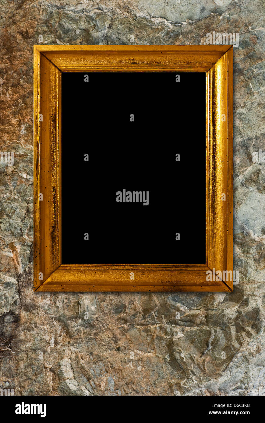 Gold frame on a stone background Stock Photo - Alamy