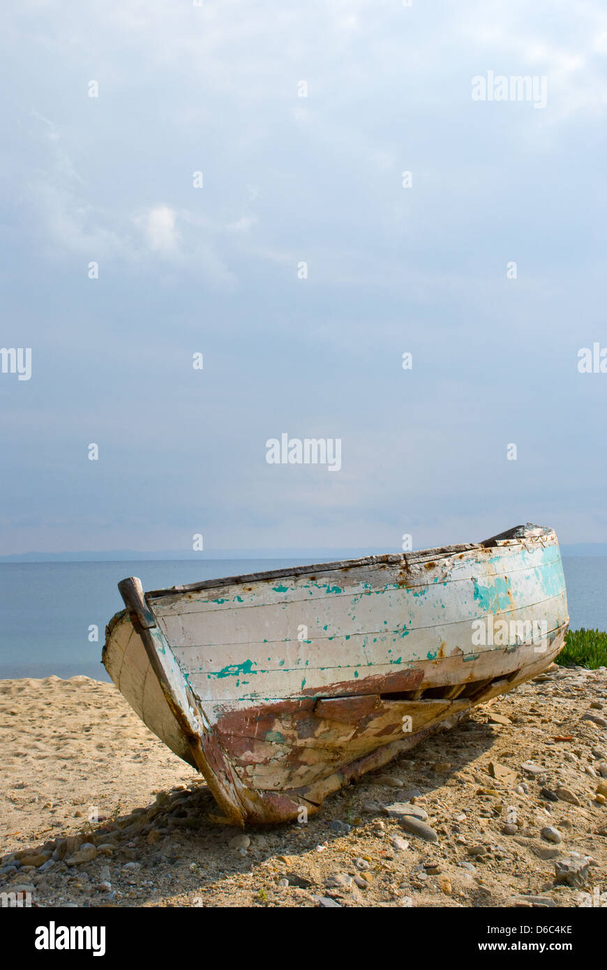 Old wooden boat on beach sunset hi-res stock photography and images - Alamy
