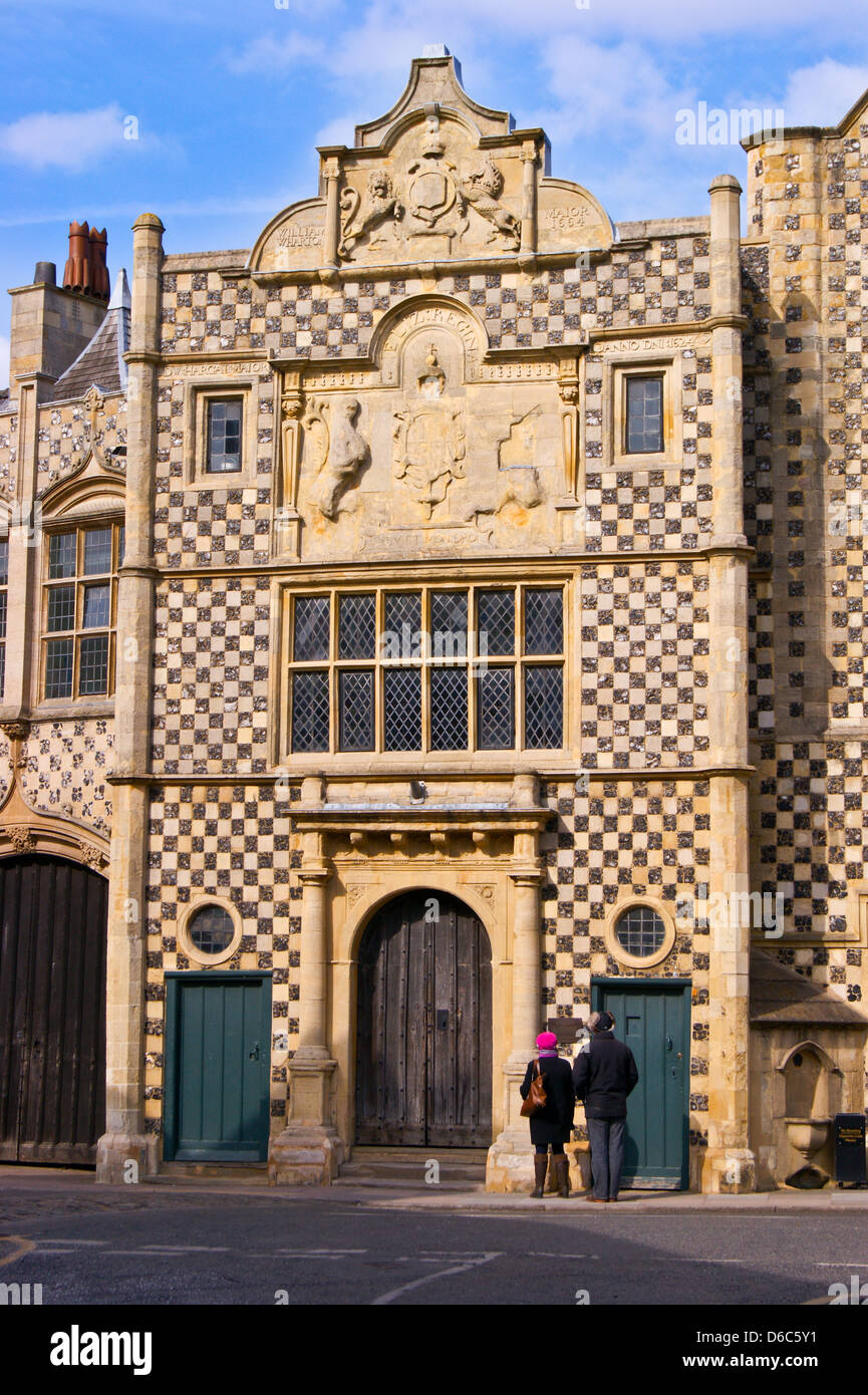 Jacobean diaperwork facade of St. George's Guildhall, (1624), Queen ...