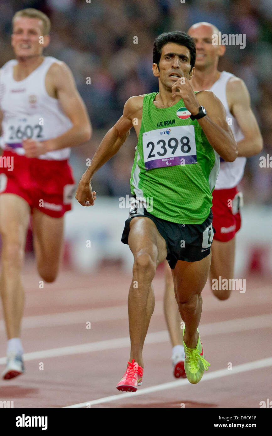Gold medalist Peyman Nasiri Bazanjani (C) of Iran competes the men's ...