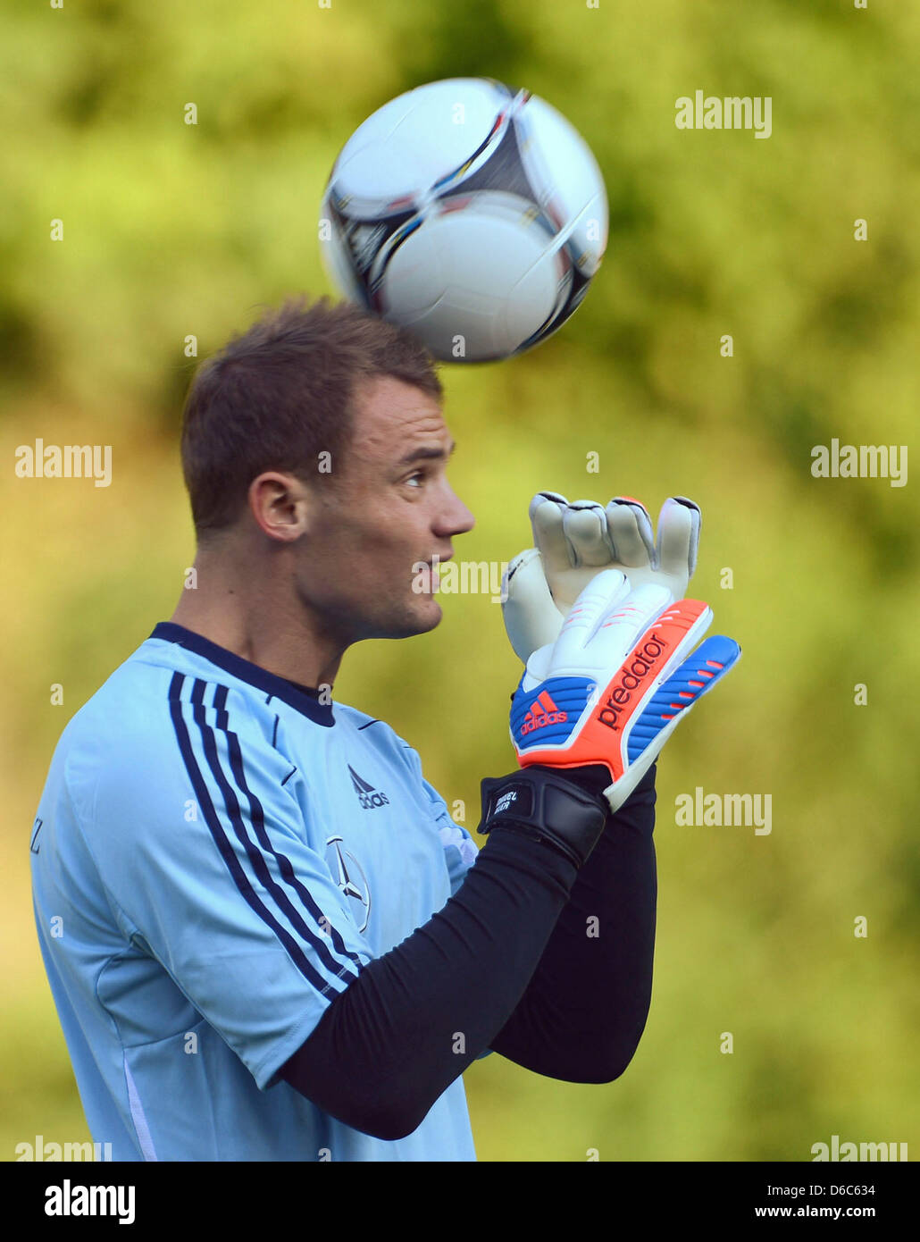 German national soccer goal keeper Manuel Neuer takes part in a ...