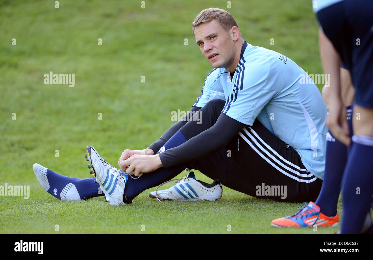 German national soccer goal keeper Manuel Neuer takes part in a ...