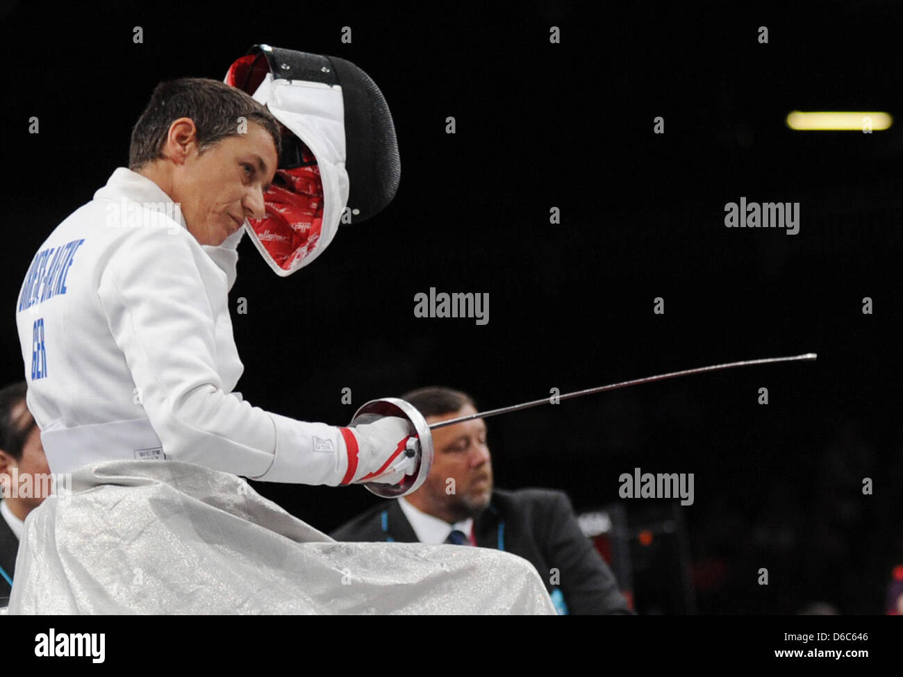 Simone Briese-Baetke of Germany reacts during the women's individual ...