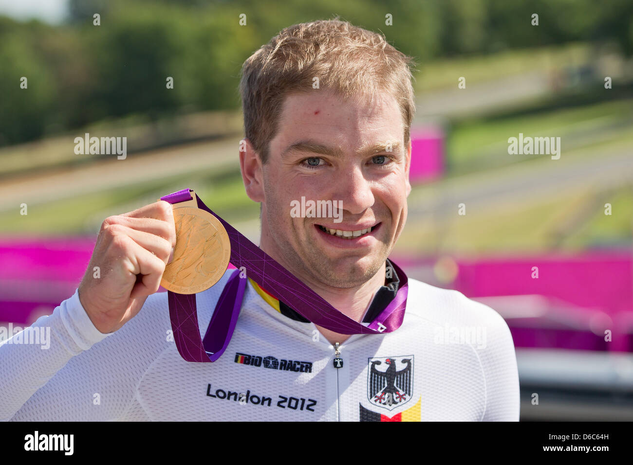 Tobias Graf of Germany celebrates his gold medal after the Men's ...